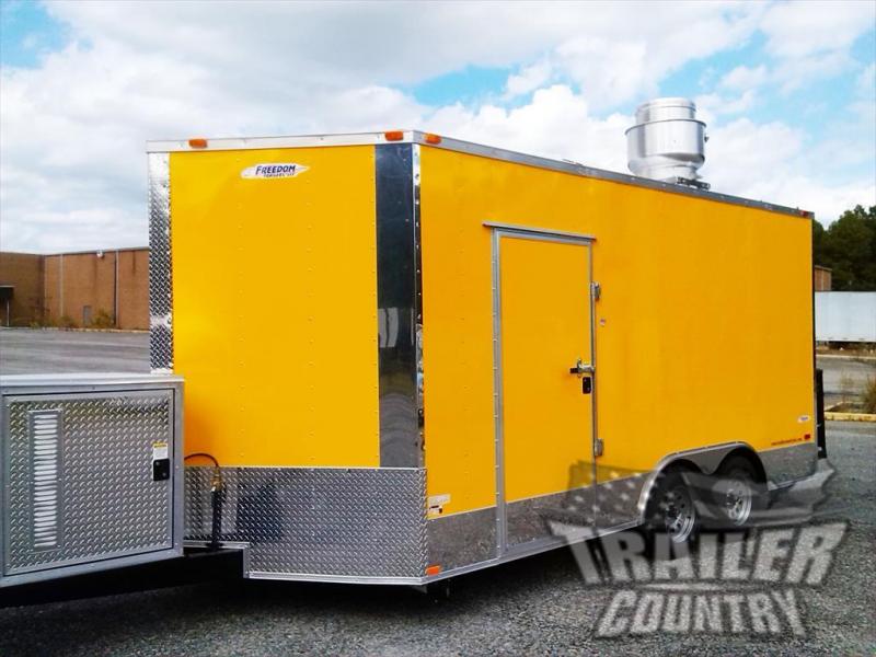 NEW 8.5 X 16' V-NOSED ENCLOSED MOBILE KITCHEN VENDING TRAILER LOADED W ...