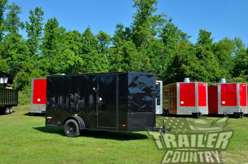 BRAND NEW 6' x 12' V-Nose Enclosed Motorcycle Cargo Trailer Black-Out ...