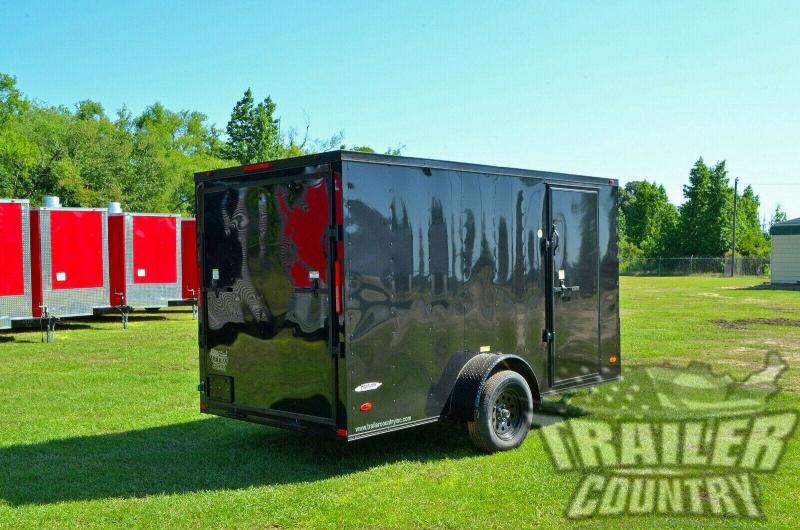 BRAND NEW 6' x 12' V-Nose Enclosed Motorcycle Cargo Trailer Black-Out ...