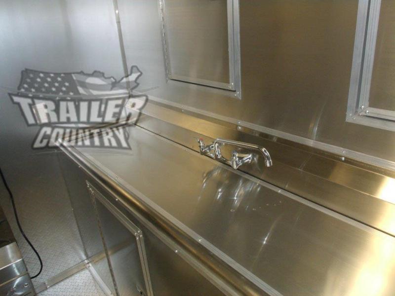 NEW 8.5 X 30' V-NOSED ENCLOSED MOBILE KITCHEN VENDING TRAILER LOADED W ...