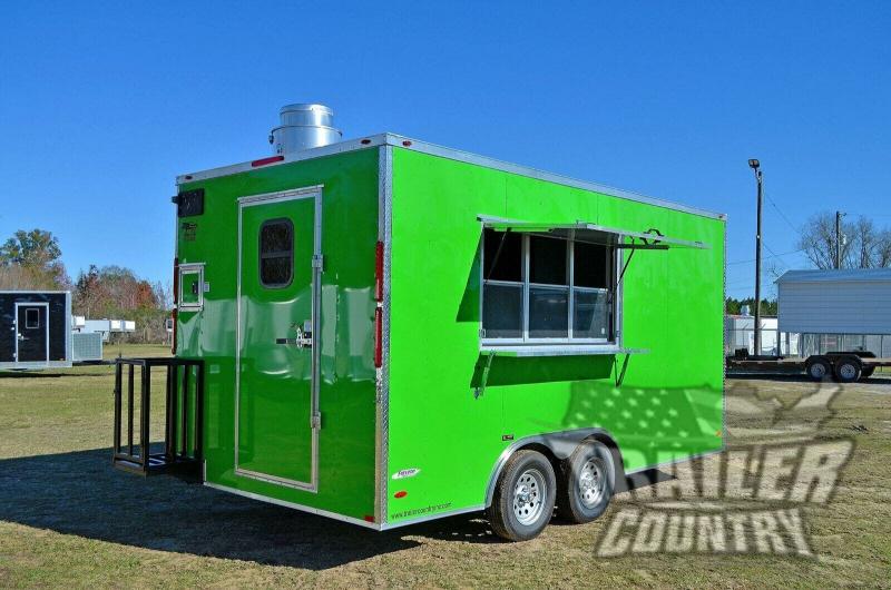 NEW 8.5 X 16' V-NOSED ENCLOSED CONCESSION MOBILE KITCHEN FOOD VENDING ...