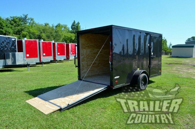 BRAND NEW 6' x 12' V-Nose Enclosed Motorcycle Cargo Trailer Black-Out ...