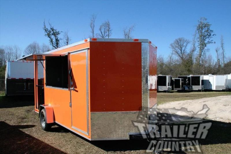 NEW 7 X 14' V-NOSED ENCLOSED MOBILE KITCHEN FOOD VENDING TRAILER ...