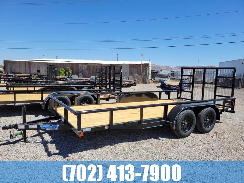 Top Hat 7x16 Utility Trailer with Rear Ramp Gate Pipetop Rails | Near Me