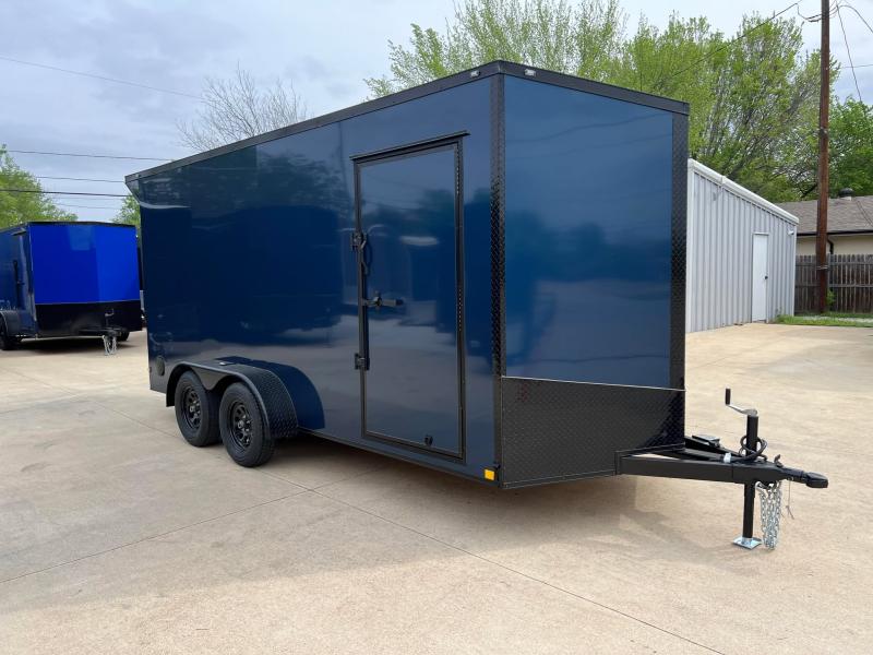 2025 New 7x16 Screwless Enclosed Trailer | Blackout | Spoiler Package ...