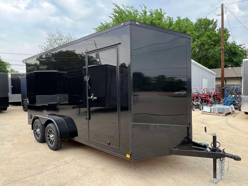 2025 New 7x16 Screwless Enclosed Trailer | Blackout | Spoiler Package ...