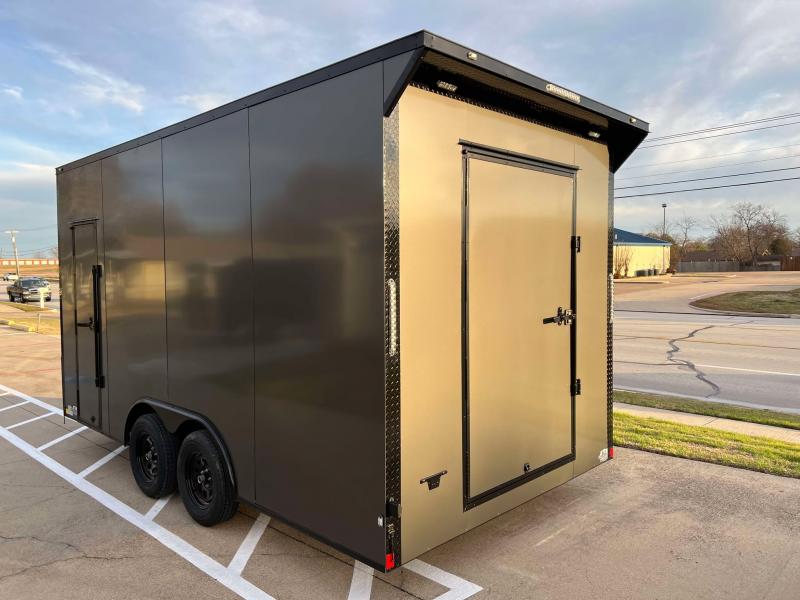 2025 New 8.5x16 Screwless Enclosed Trailer | Blackout | Spoiler Package ...