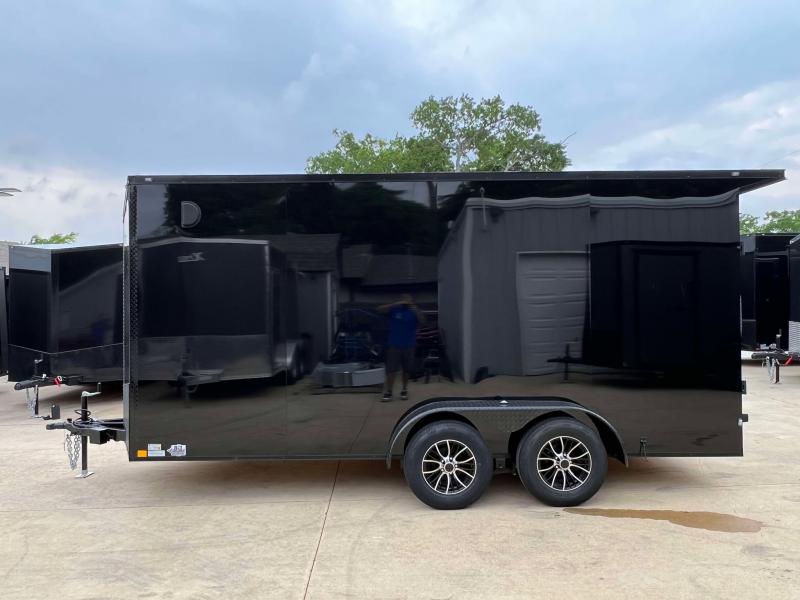 2025 New 7x16 Screwless Enclosed Trailer | Blackout | Spoiler Package | Barn Doors | Aluminum ...