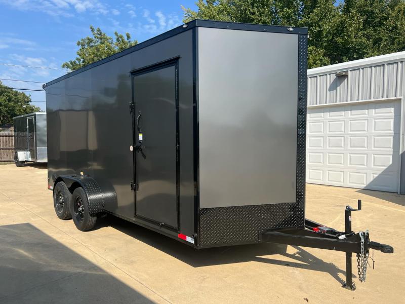 2025 New 7x16 Screwless Enclosed Trailer | Blackout | Spoiler Package ...