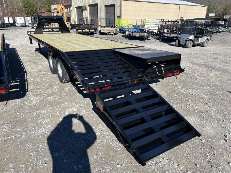 2024 25ft 20+5 Full width bed level ramps tandem dual 20k gooseneck ...