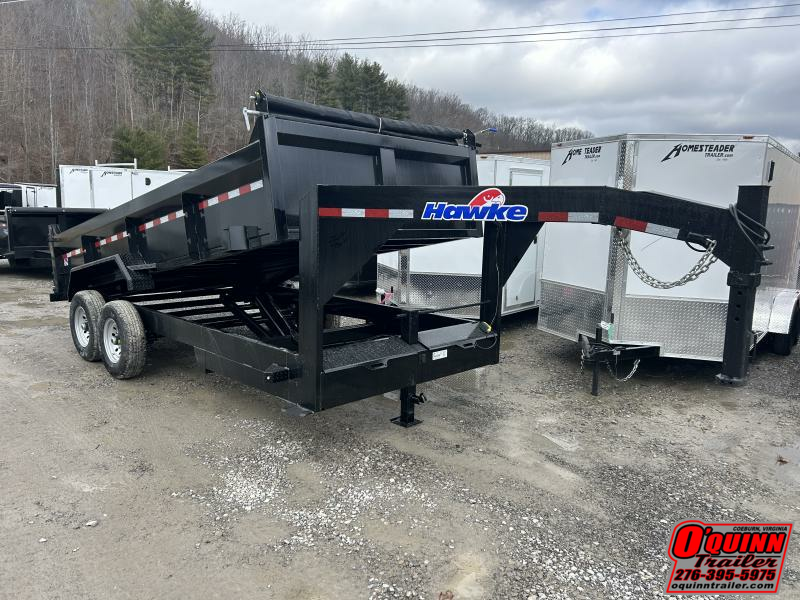 2025 Hawke Trailers 7X16 7TON Gooseneck W/TARP Ramps COMBO GATE Dump ...