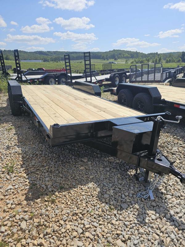 22' X 102" TANDEM AXLE CARHAULER FOLD UP RAMPS FRONT TOOL BOX ...