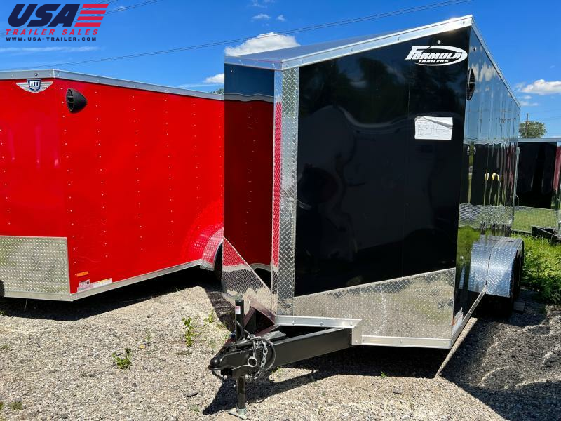 7 X 14 Formula Enclosed V-Nose Trailer W - Ramp Door WITH 7FT INTERIOR ...