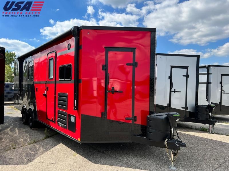 Toy Hauler w/ Living Quarters:8.5 X 24 STEALTH NOMAD 12K Enclosed Car ...
