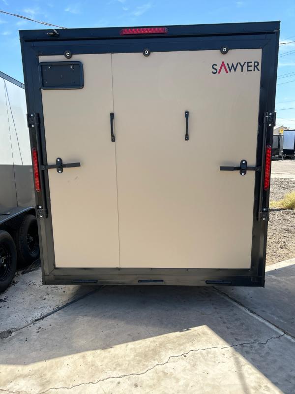 2024 Sawyer Trailers 7x16 Desert Sand Enclosed Trailer Cargo / Enclosed ...