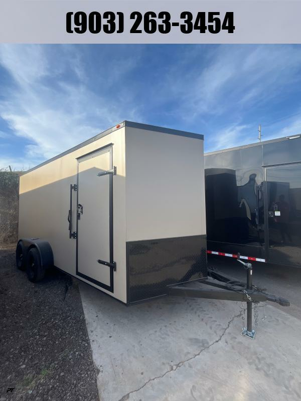 2024 Sawyer Trailers 7x16 Desert Sand Enclosed Trailer Cargo / Enclosed ...