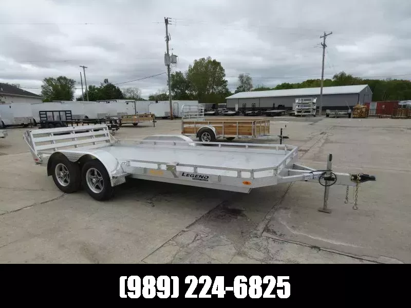 New Legend All Aluminum 7' x 16' Utility Trailer With Aluminum Deck & 3 ...