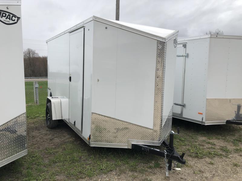 Impact Trailers 6x12 V-Nose Ramp Enclosed Cargo Trailer White w/6'6 in ...