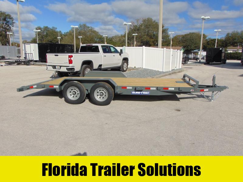 CLEARANCE*****New Sure-Trac 7X18 Wood Deck 10k Car Hauler in ...