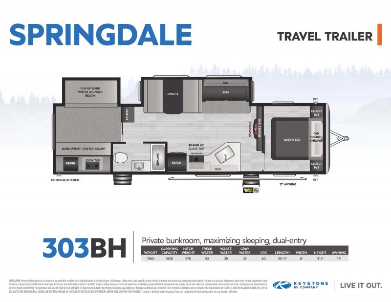 2021 Keystone RV Springdale 303BH Travel Trailer RV in Rose City, TX ...
