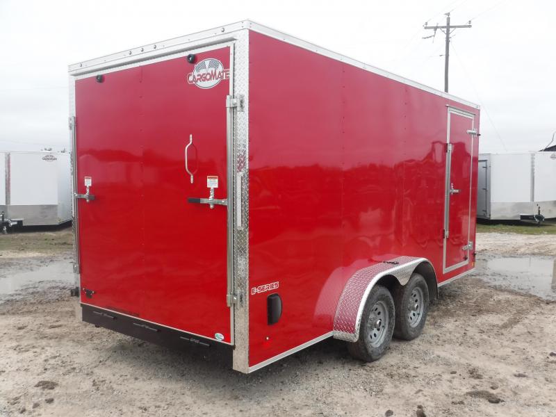 2019 Cargo Mate 7X16 16FT Red Ramp Enclosed Cargo Tandem Axle Trailer ...