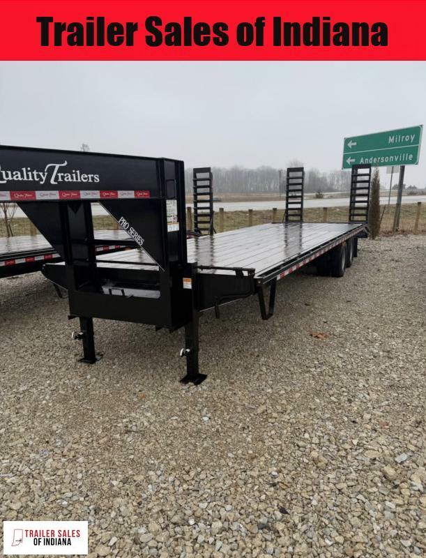 2025 Quality Trailers 30' 25,000 GVWR Flatbed Trailer w/ Popup Dovetail ...