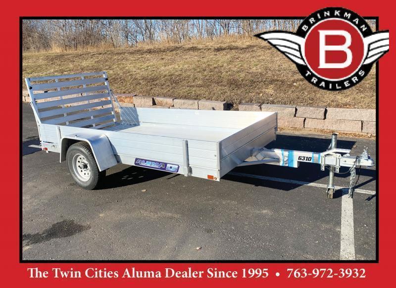 Aluma 6310 ESA Open Utility Trailer w/ Full Rear Ramp -12" solid sides ...