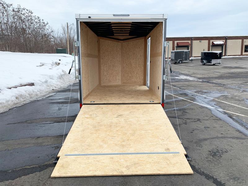 American Hauler 7x12 Enclosed Trailer - Rear ramp door with spring ...