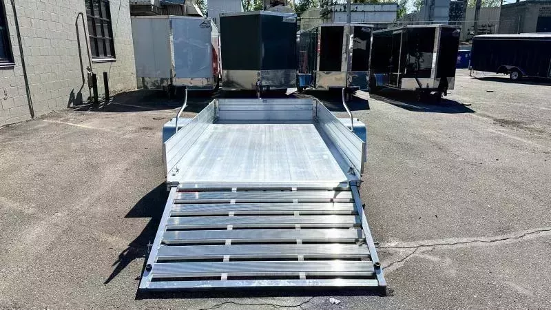 Aluma 6310 ESA Open Utility Trailer w/ Full Rear Ramp -12" solid sides ...