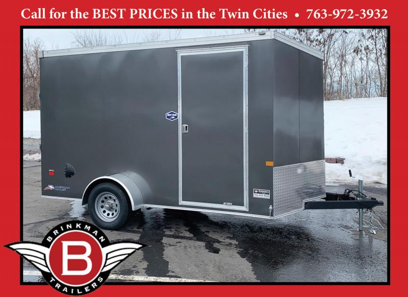 American Hauler 7x12 Enclosed Trailer - Rear ramp door with spring ...