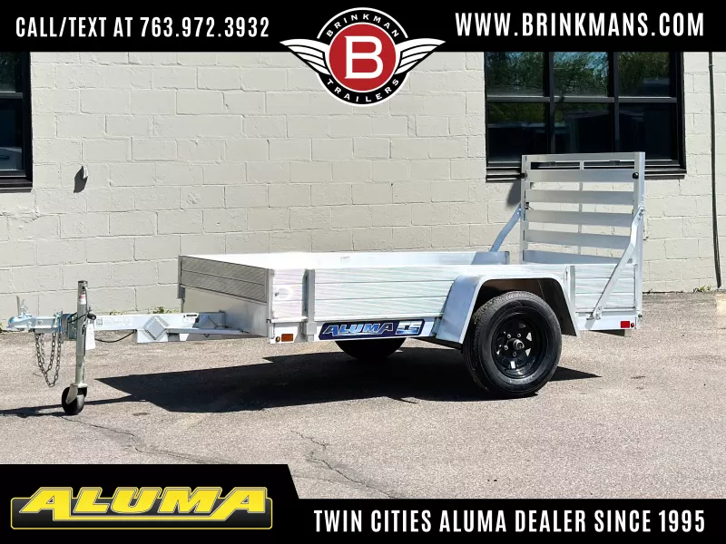 Aluma 548ES Open Utility Trailer w/ 39" Full Rear Ramp -12" solid sides ...