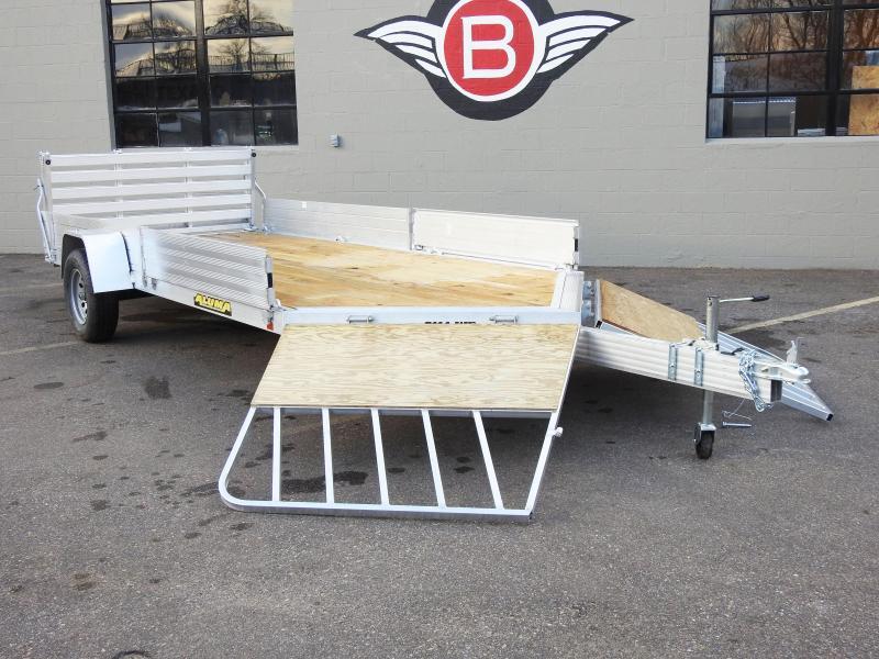 Aluma 8114 SRW Aluminum ATV/Snowmobile Utility Trailer w/Front Ramp ...