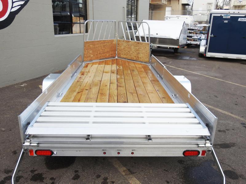 Aluma 8114 SRW Aluminum ATV/Snowmobile Utility Trailer w/Front Ramp ...