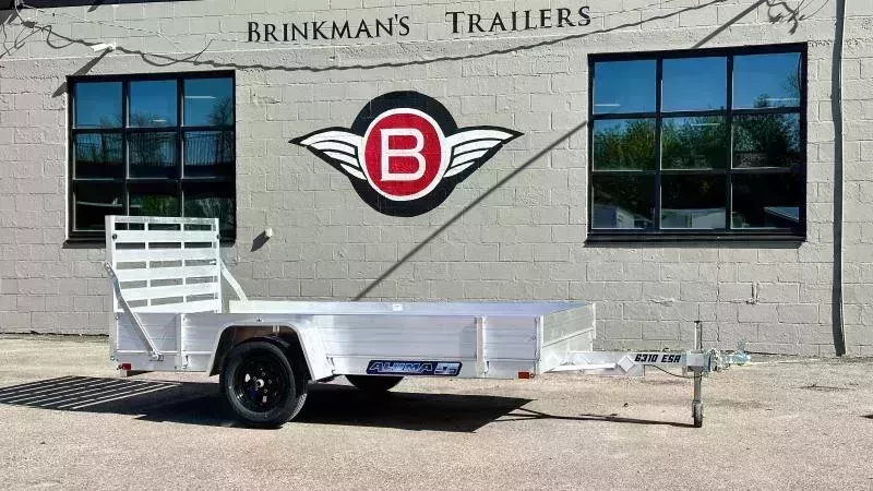 Aluma 6310 ESA Open Utility Trailer w/ Full Rear Ramp -12" solid sides ...