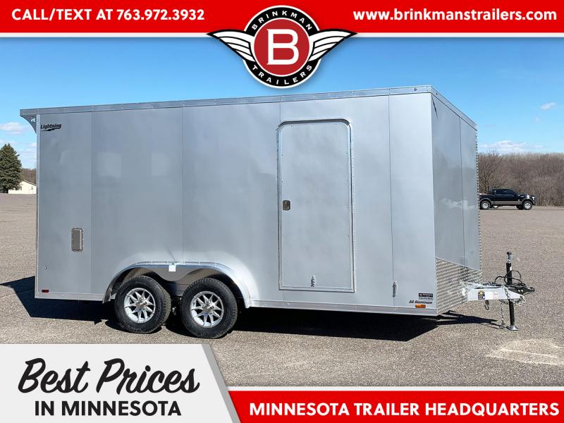 Lightning 7.5x16 Aluminum Enclosed Cargo Trailer with Rear Ramp Door ...