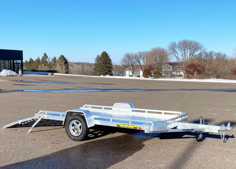 Aluma 7712H BT (77x12) Heavy Duty Aluminum Utility Trailer - Bi-Fold ...