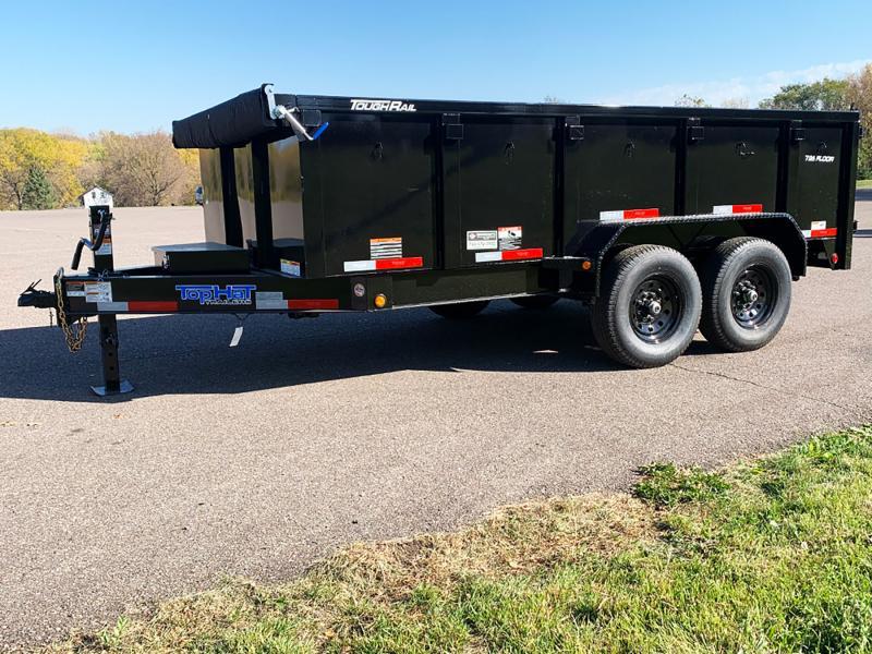 Heavy Duty Top Hat 7x14 Dump Trailer - 14,000# GVWR w/ Scissor Lift ...