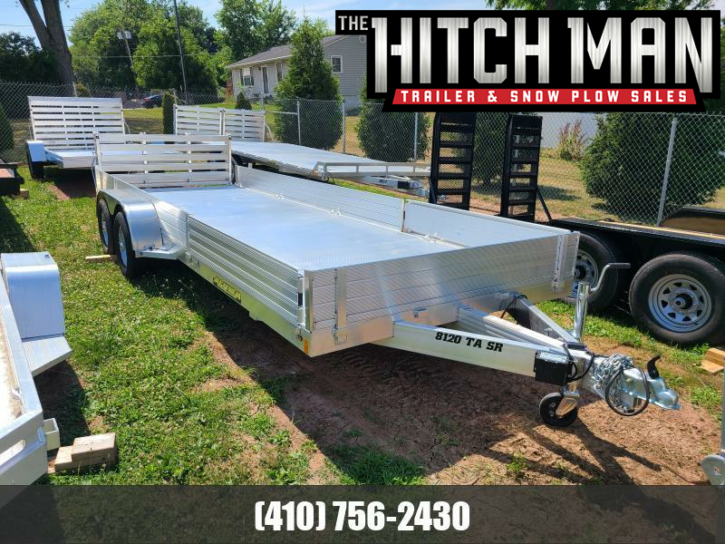 7 x 20 Aluma 8120-SR Side Ramp Aluminum Utility Trailer, 7K GVWR ****Bi ...