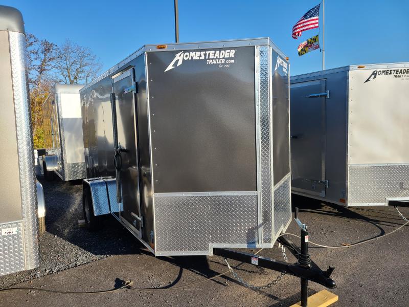 6 x 12 Homesteader Intrepid V-Nose Cargo Trailer 3k **Charcoal w/Ramp ...