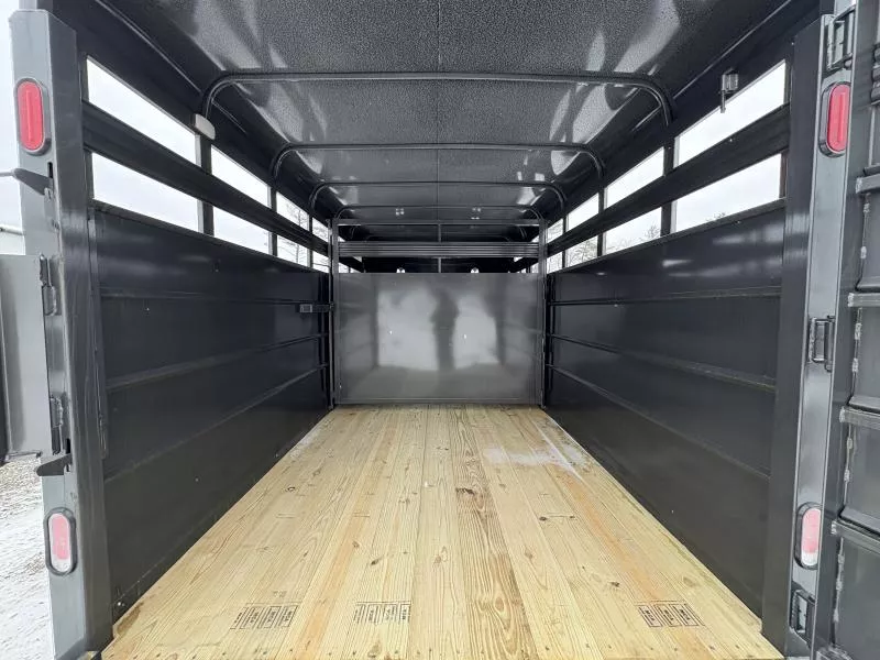 2026 CornPro 7x16 Steel 12K Livestock Trailer w/Center Divider & Combo ...