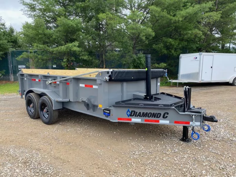 2025 Diamond C Trailers 7x14 Powder Coated 23K Tele Dump Trailer w/Wireless Remote & Hyd Jack in ...