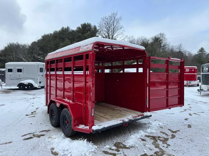 2026 CornPro 7x14 Steel 7K Livestock Trailer w/Center Divider & Combo ...