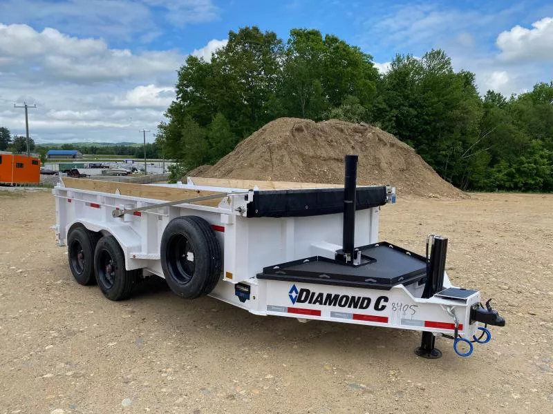 2025 Diamond C Trailers 7x14 Powder Coated 18K Dump Trailer w/Hyd Jack, Wireless, & Ramps in ...