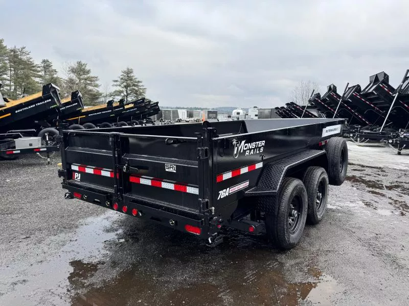 2026 PJ Trailers 7x14 Powder Coated 15.4K Telescopic Dump Trailer w ...
