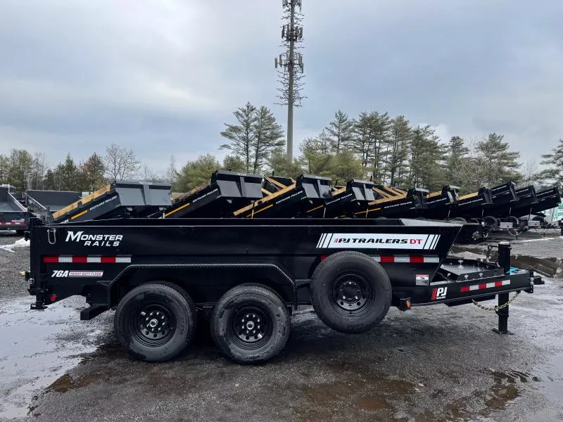 2026 PJ Trailers 7x14 Powder Coated 15.4K Telescopic Dump Trailer w ...