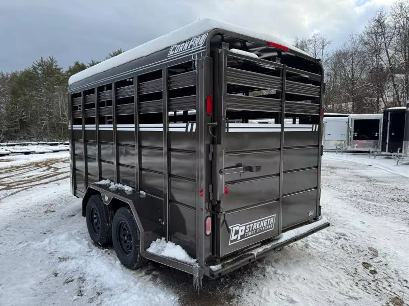 2026 CornPro 7x16 Steel 7K Livestock Trailer w/Extra Height, Center ...