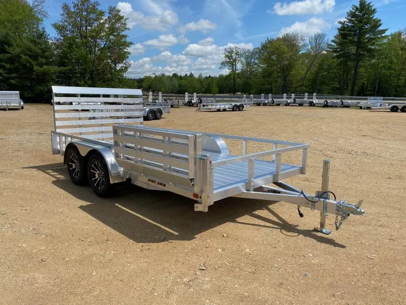 2025 Sport Haven 7x14 Aluminum 7K Deluxe ATV/Utility Trailer w/Bi-Fold ...
