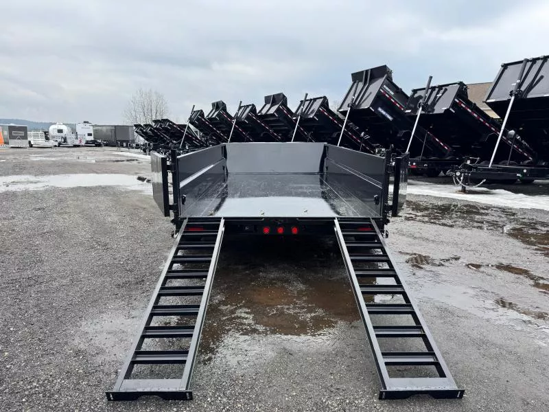 2026 PJ Trailers 7x14 Powder Coated 15.4K Telescopic Dump Trailer w ...