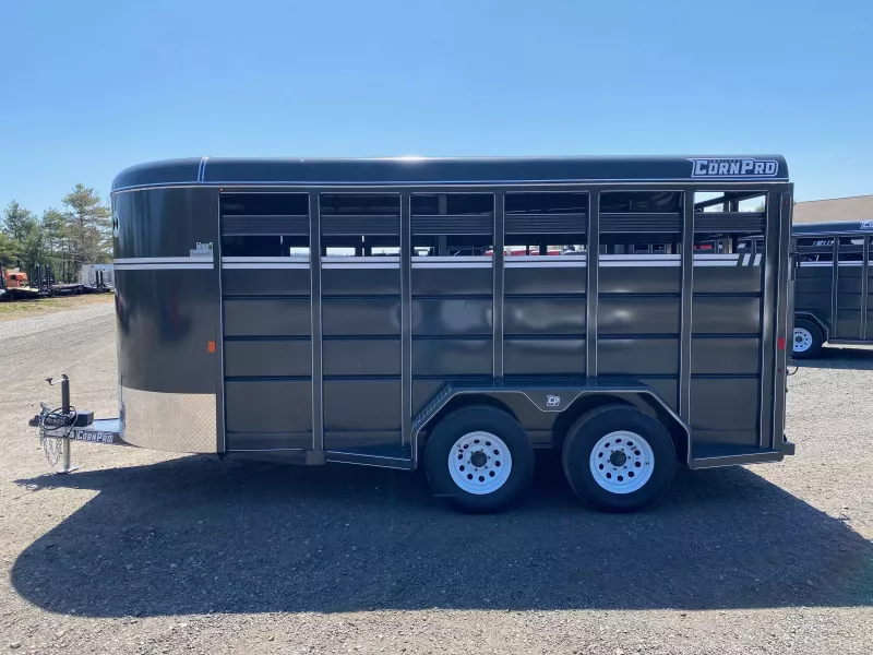 2025 CornPro 6x16 Steel 7K Livestock Trailer w/Center Divider & Combo ...