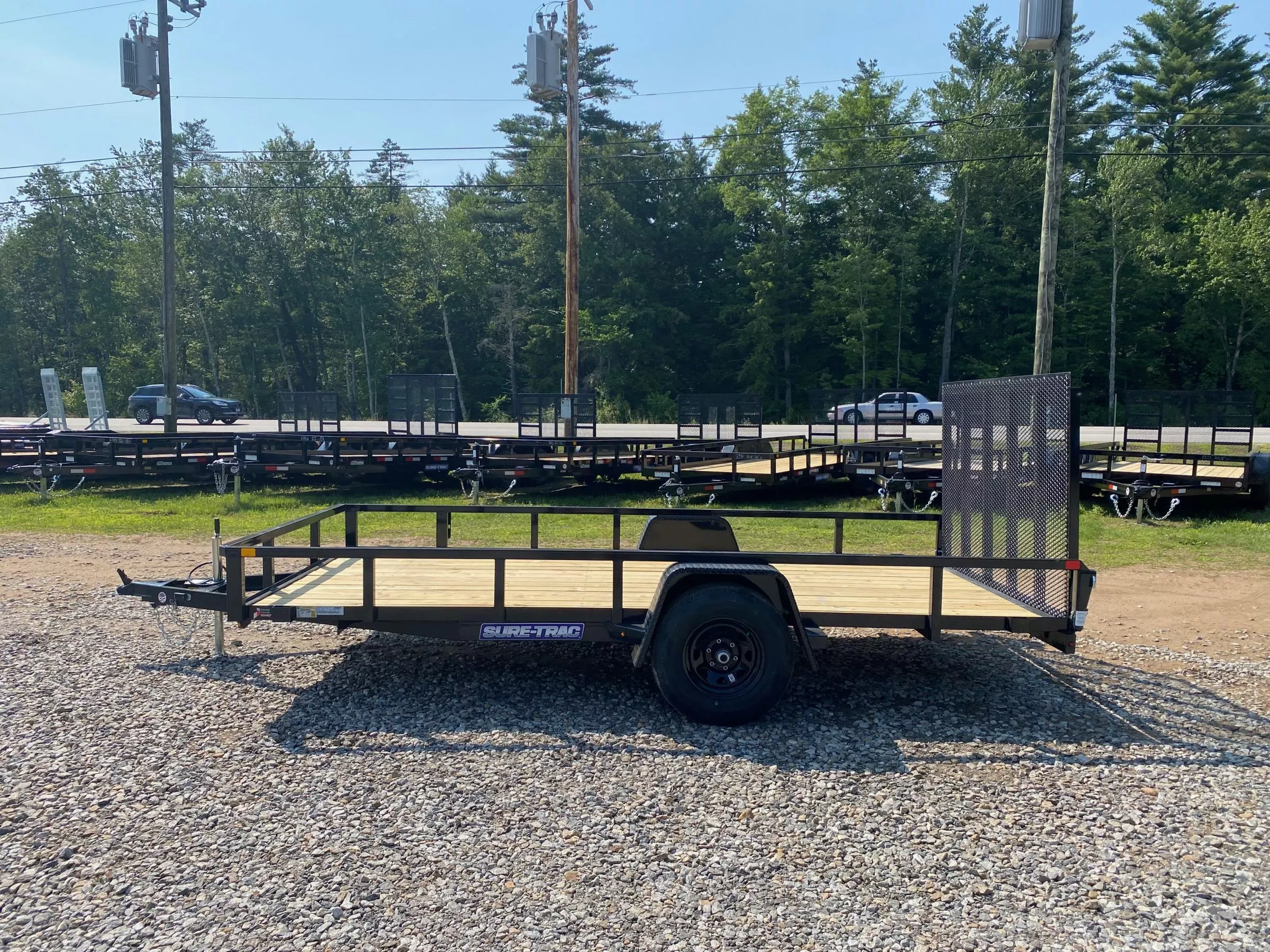 2025 Sure-Trac 7x14 Powder Coated 5K Utility Trailer w/Fold Flat Ramp ...